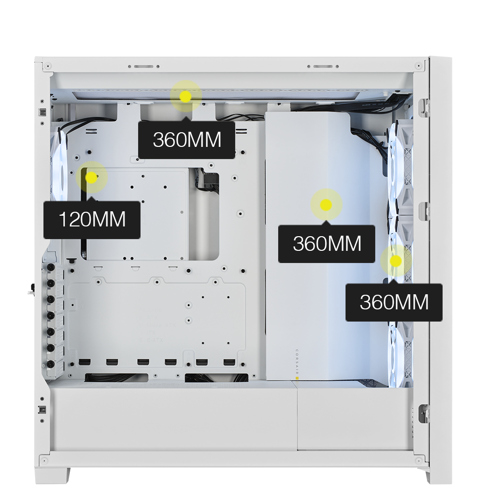 Corsair iCUE 5000X RGB QL Edition Mid-Tower ATX Case - True White ...